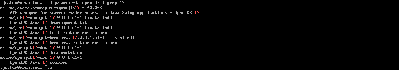 Как установить OpenJDK 17 на Arch Linux