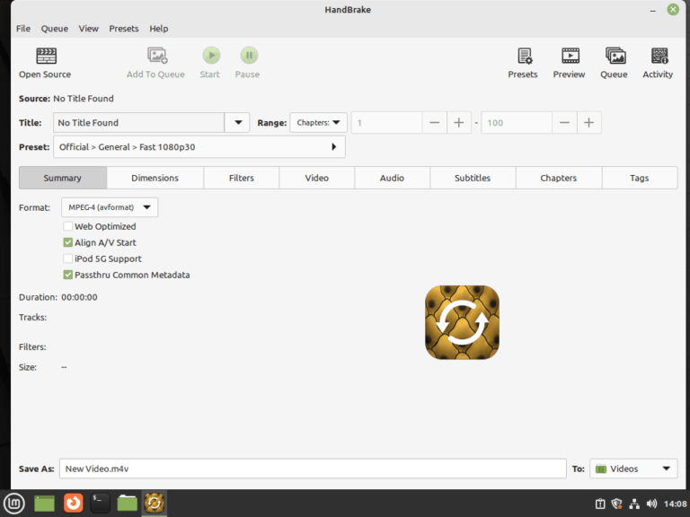 Как установить HandBrake на Linux Mint 21